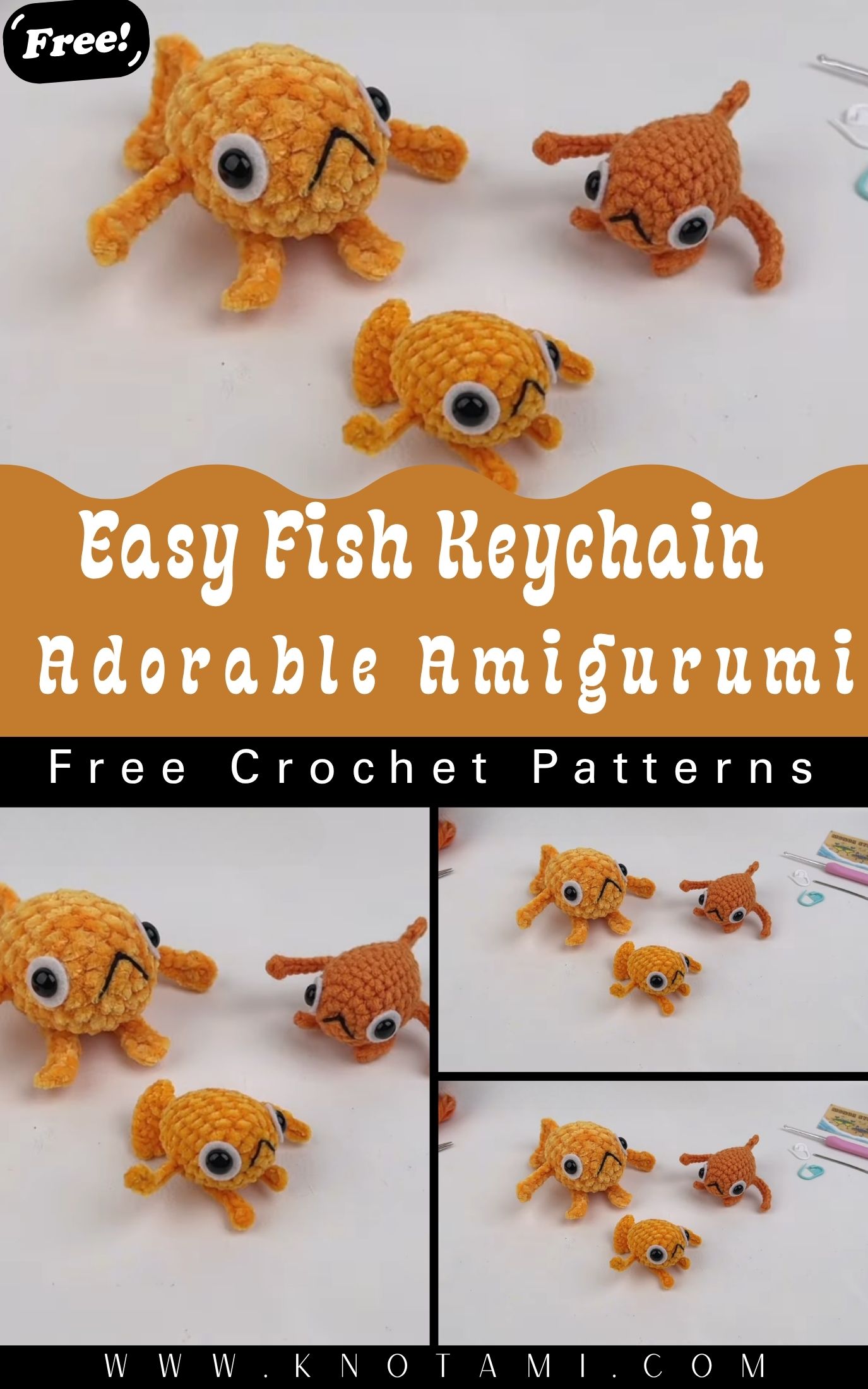 Easy Crochet Fish Keychain