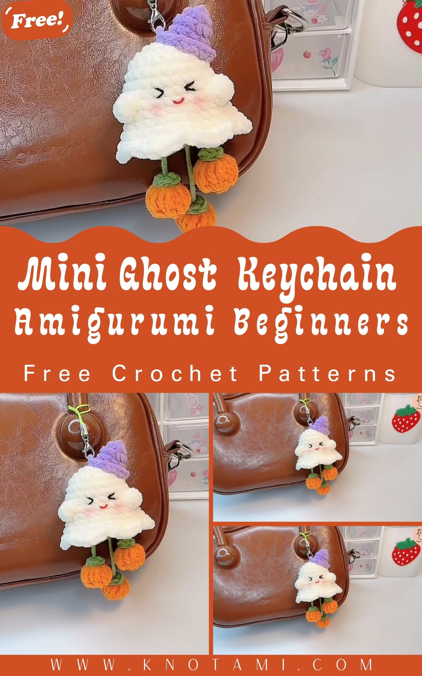 Mini Crochet Ghost Keychain