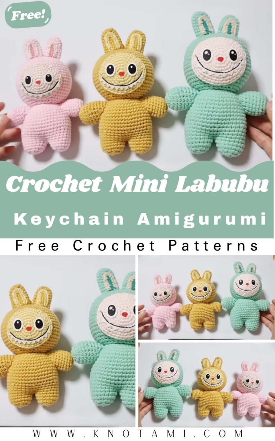 Crochet Mini Labubu Keychain