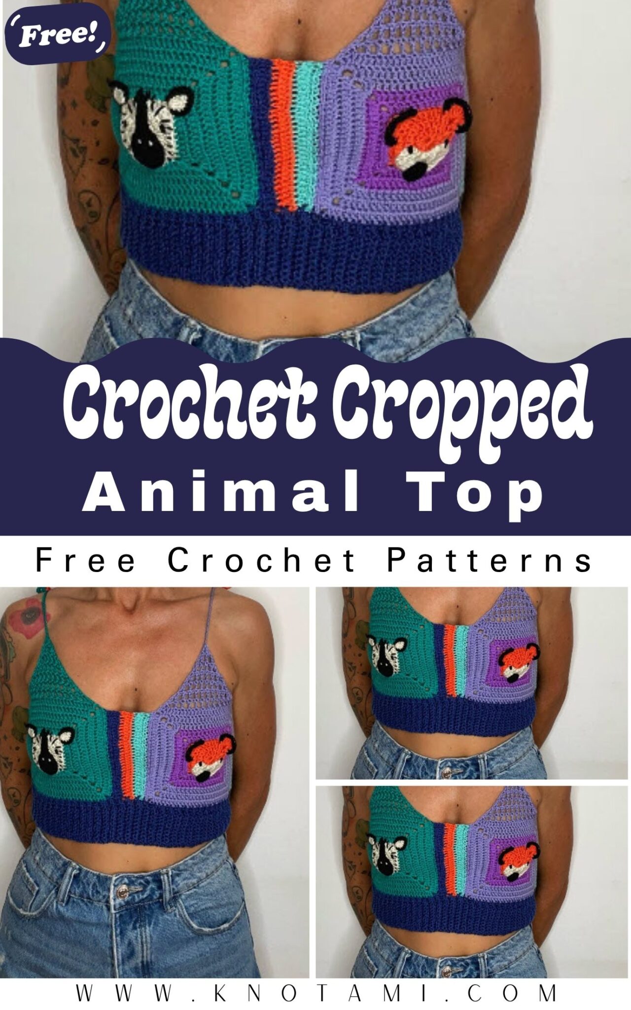Crochet Cropped Animal Top Fun Pattern